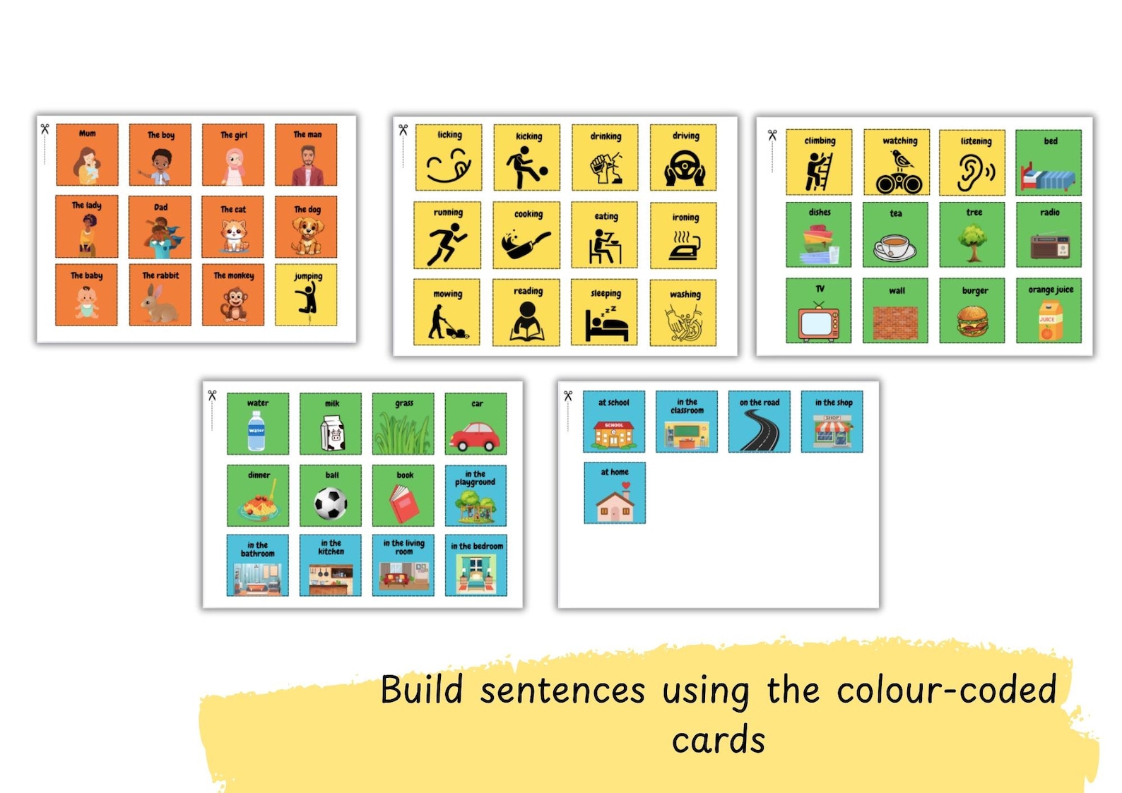 Preschool Colourful Semantics Printables for Kids Classroom Speech ...