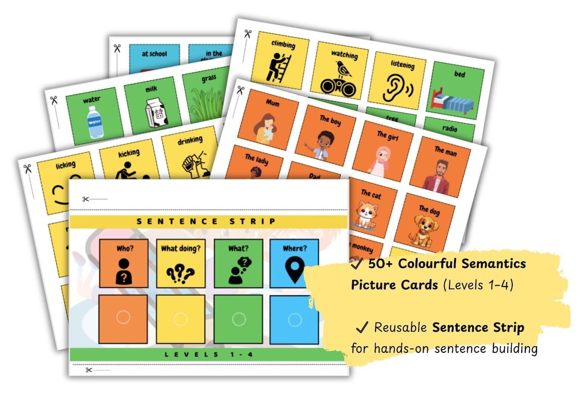 Preschool Colourful Semantics Printables for Kids Classroom Speech ...