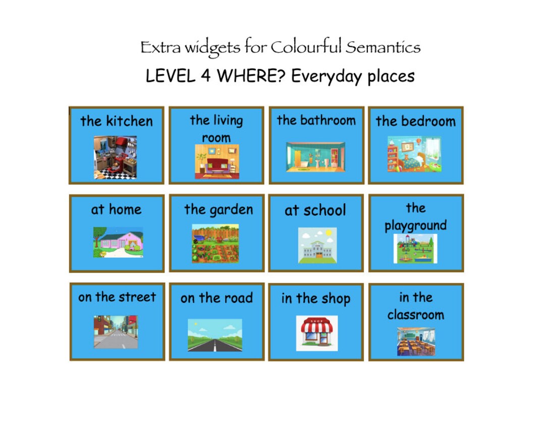 EVERYDAY PLACES for Colourful Semantics for Speech and Language Therapy ...