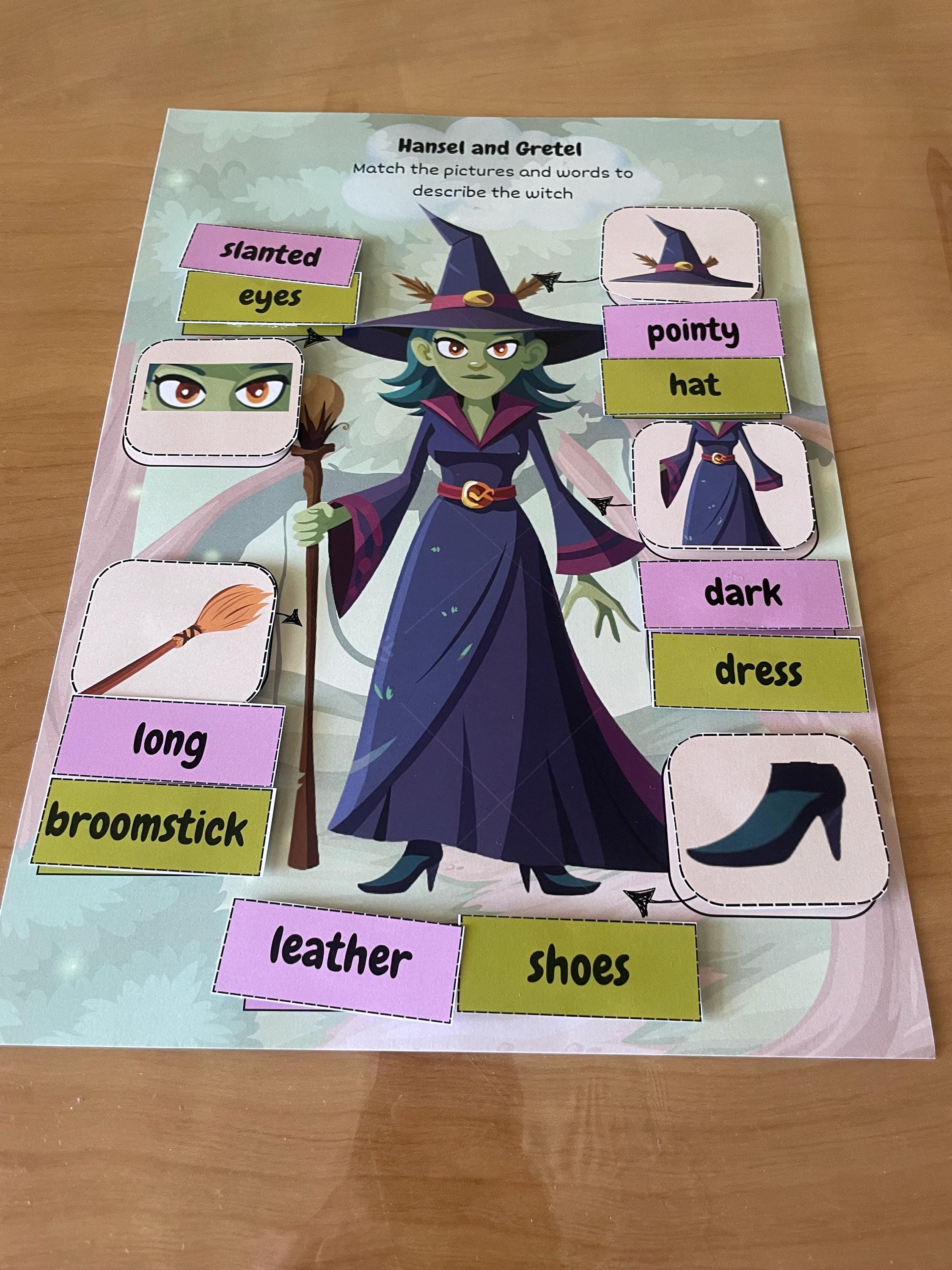 Hansel and Gretel Witch Vocabulary Game: Speech Therapy Printable (PDF ...