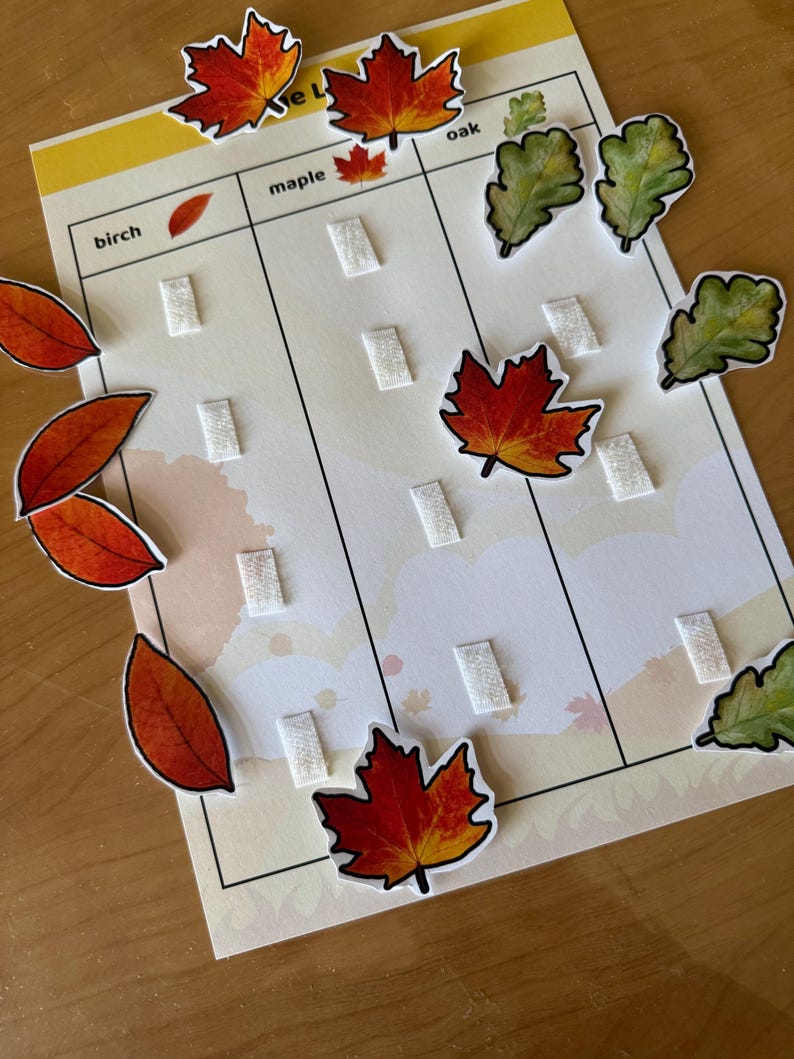 Leaf Shape Sorting Activity | Preschool Fall Nature Game | Printable ...