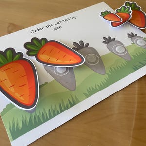 Carrot Size Sorting Activity for Toddlers | Big to Small Game ...
