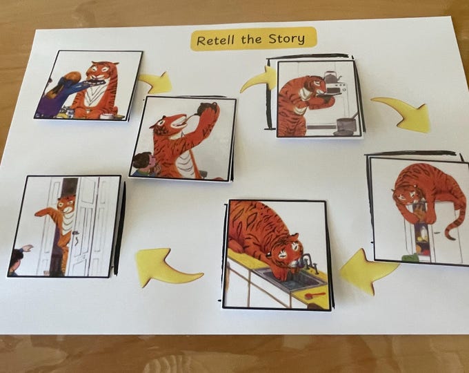 Tiger Who Came to Tea Story Sequencing: Preschool Literacy Printable ...