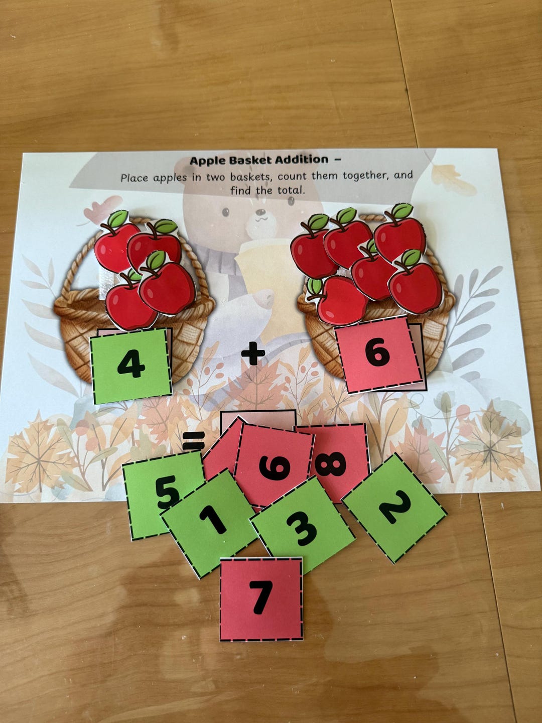Apple Number Bonds Printable: Autumn Math Activity for Preschool ...