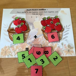 Apple Number Bonds Printable: Autumn Math Activity for Preschool ...