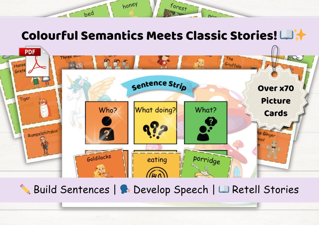 Sentence Building Classroom Literacy Resource for Colourful Semantics ...