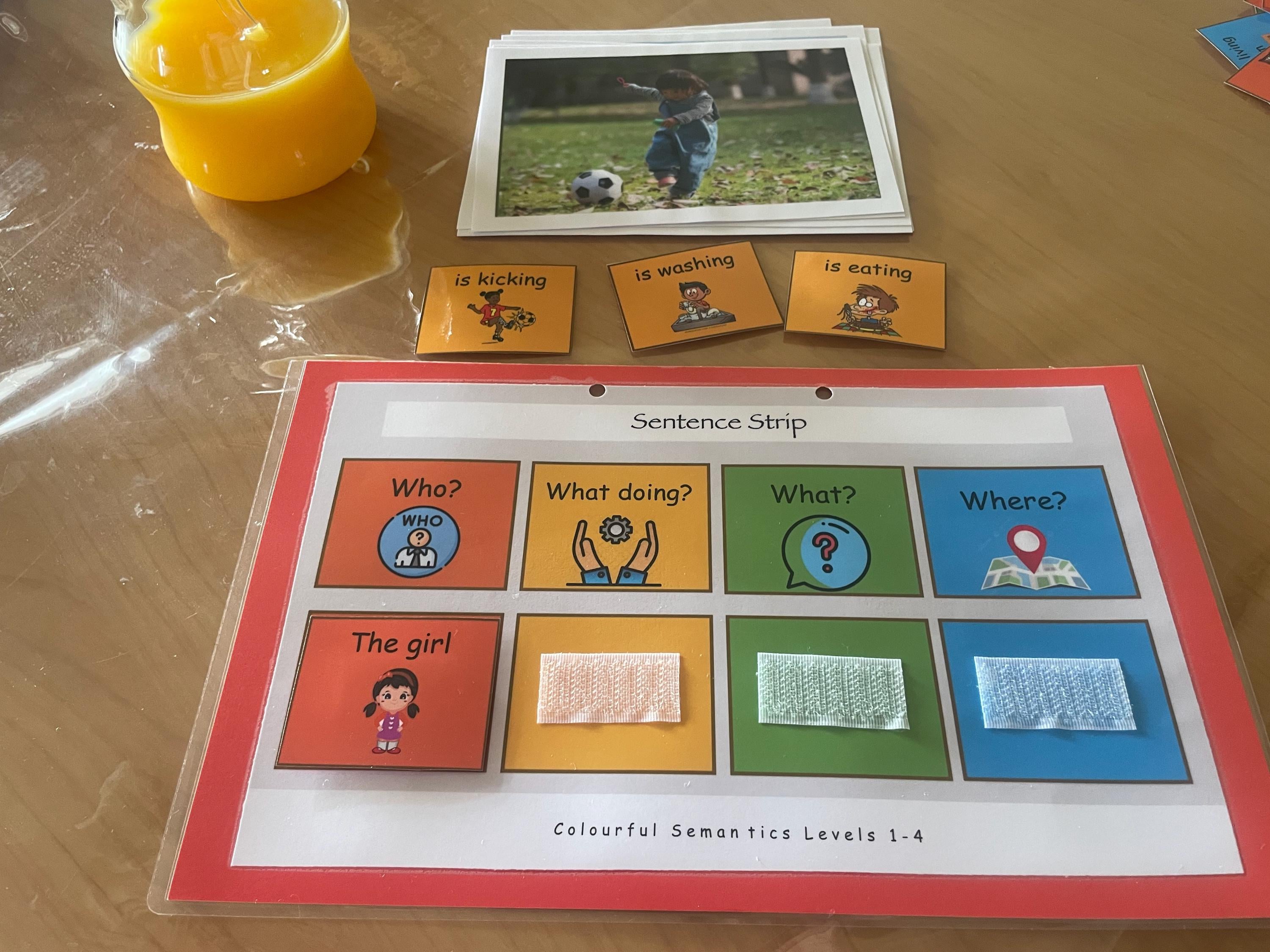 Colourful Semantics Preschool Sentence Building Printables | Speech ...