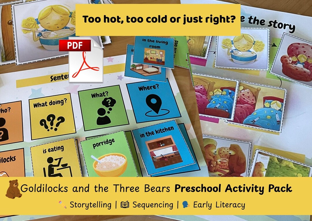 Goldilocks and the Three Bears Activity Bundle: Speech Therapy ...