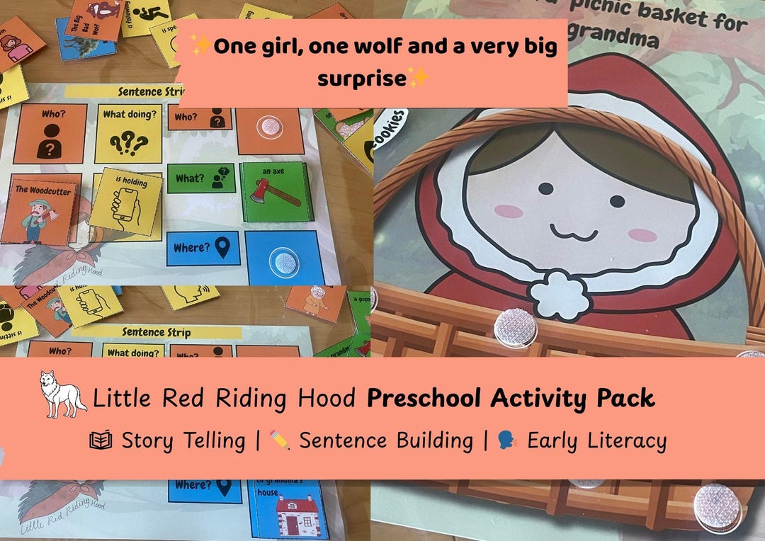 Little Red Riding Hood Preschool Activity Bundle, Sentence Builder ...