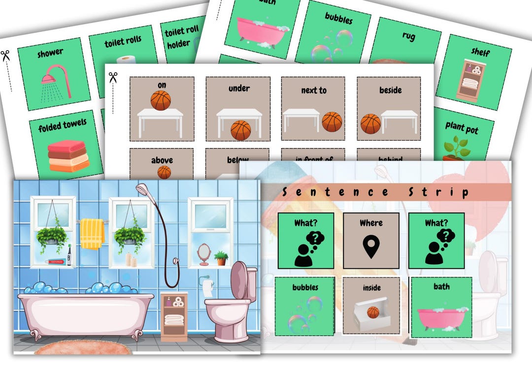 Bathroom WH Colourful Semantics Kids Speech Therapy Activities ...