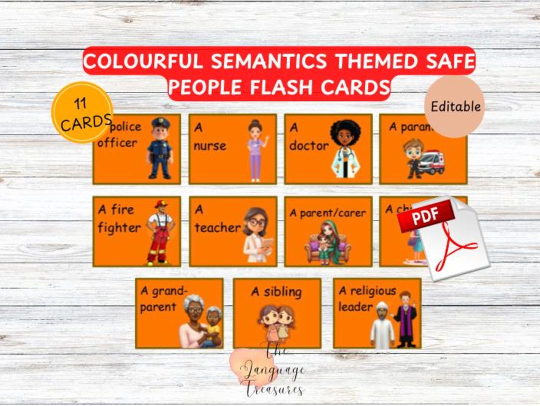 Safe Adults Flash Cards for Children for Colourful Semantics Themed ...