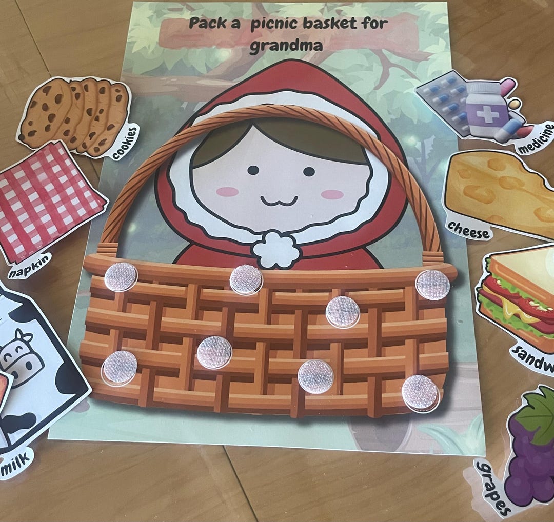 Little Red Riding Hood Picnic Basket Role Playing Printable: Preschool ...