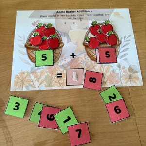 Apple Number Bonds Printable: Autumn Math Activity for Preschool ...