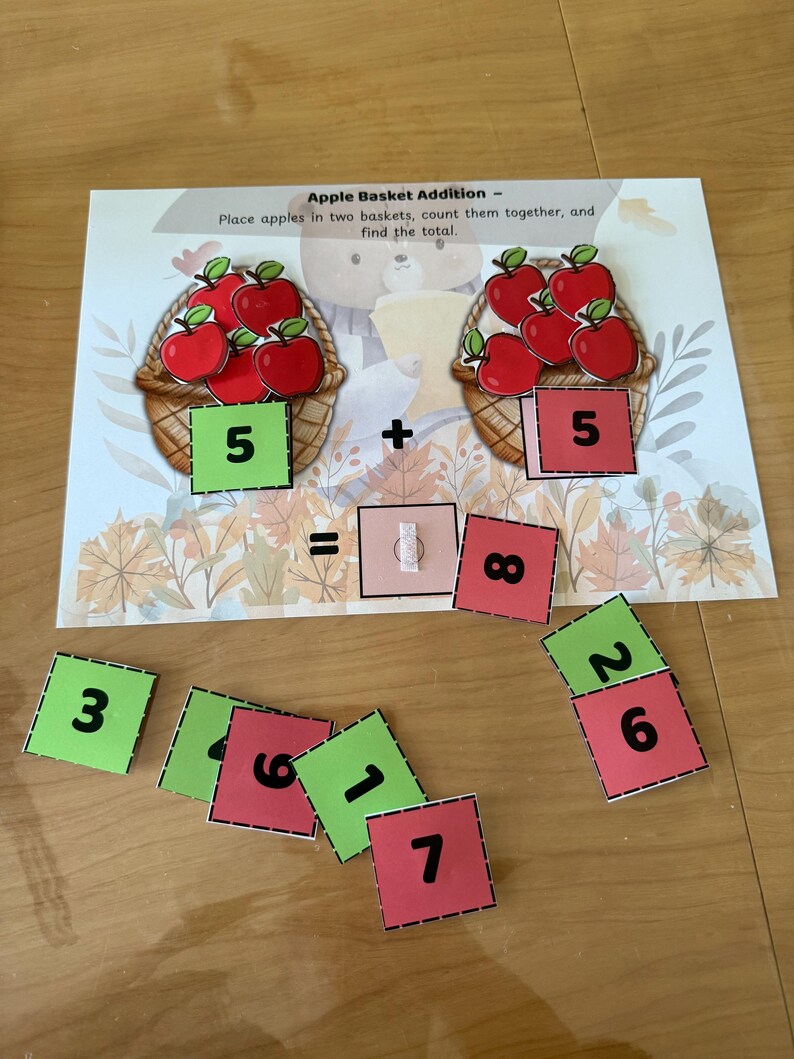 Apple Number Bonds Printable: Autumn Math Activity for Preschool ...