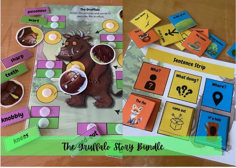 The Gruffalo Preschool Activity Bundle, Sentence Building, Who What ...