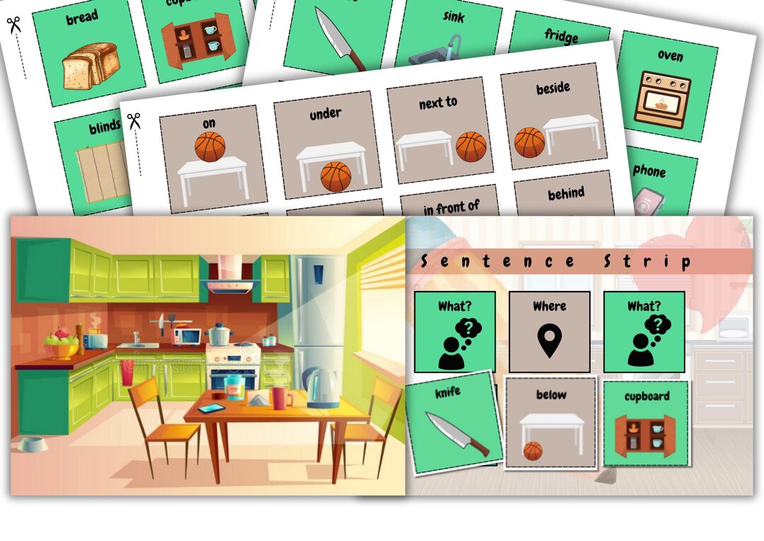 Kitchen WH Colourful Semantics Kids Speech Therapy Activities ...