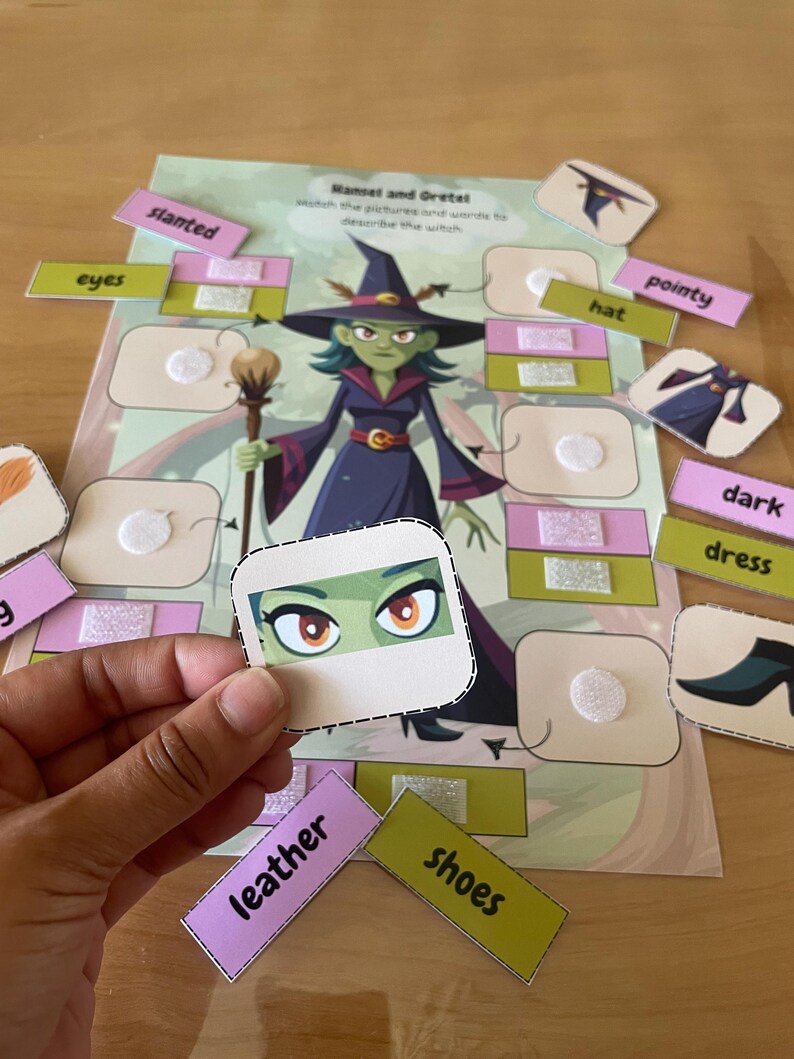 Hansel and Gretel Witch Description Activity for Toddler Vocabulary ...
