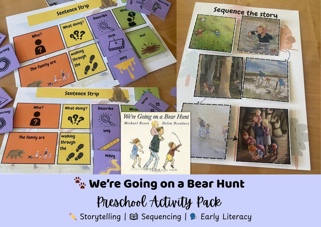 Bear Hunt Story Sequencing Printables: Speech Therapy Activities (PDF ...