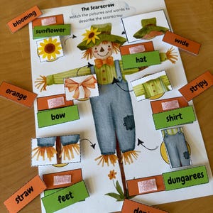Scarecrow Character Description Fall Activity: Autumn Preschool ...