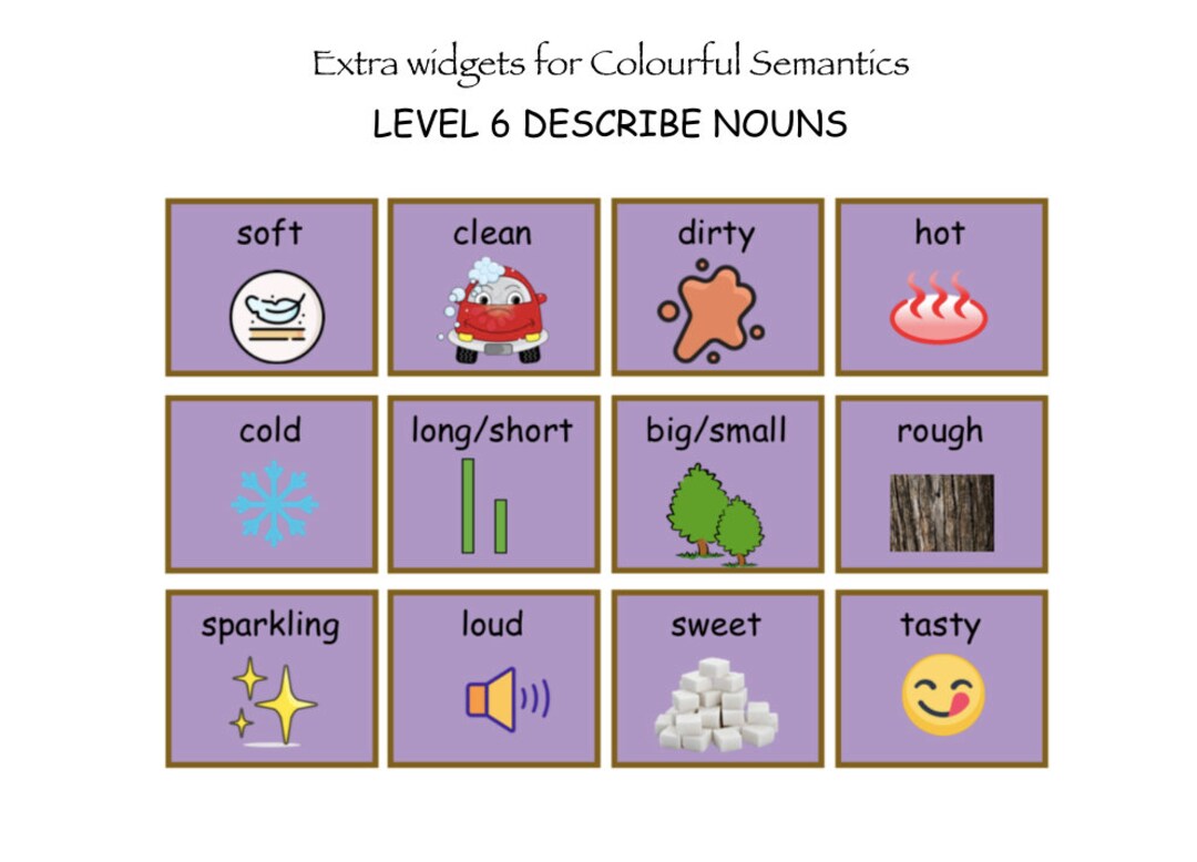DESCRIBING NOUNS Colourful Semantics for Speech and Language Therapy ...
