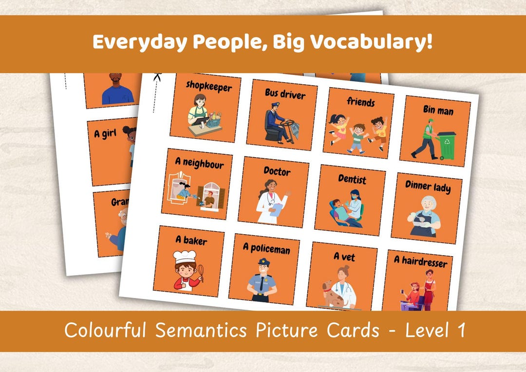 Everyday People Flash Cards: Preschool Vocabulary Building Printables ...