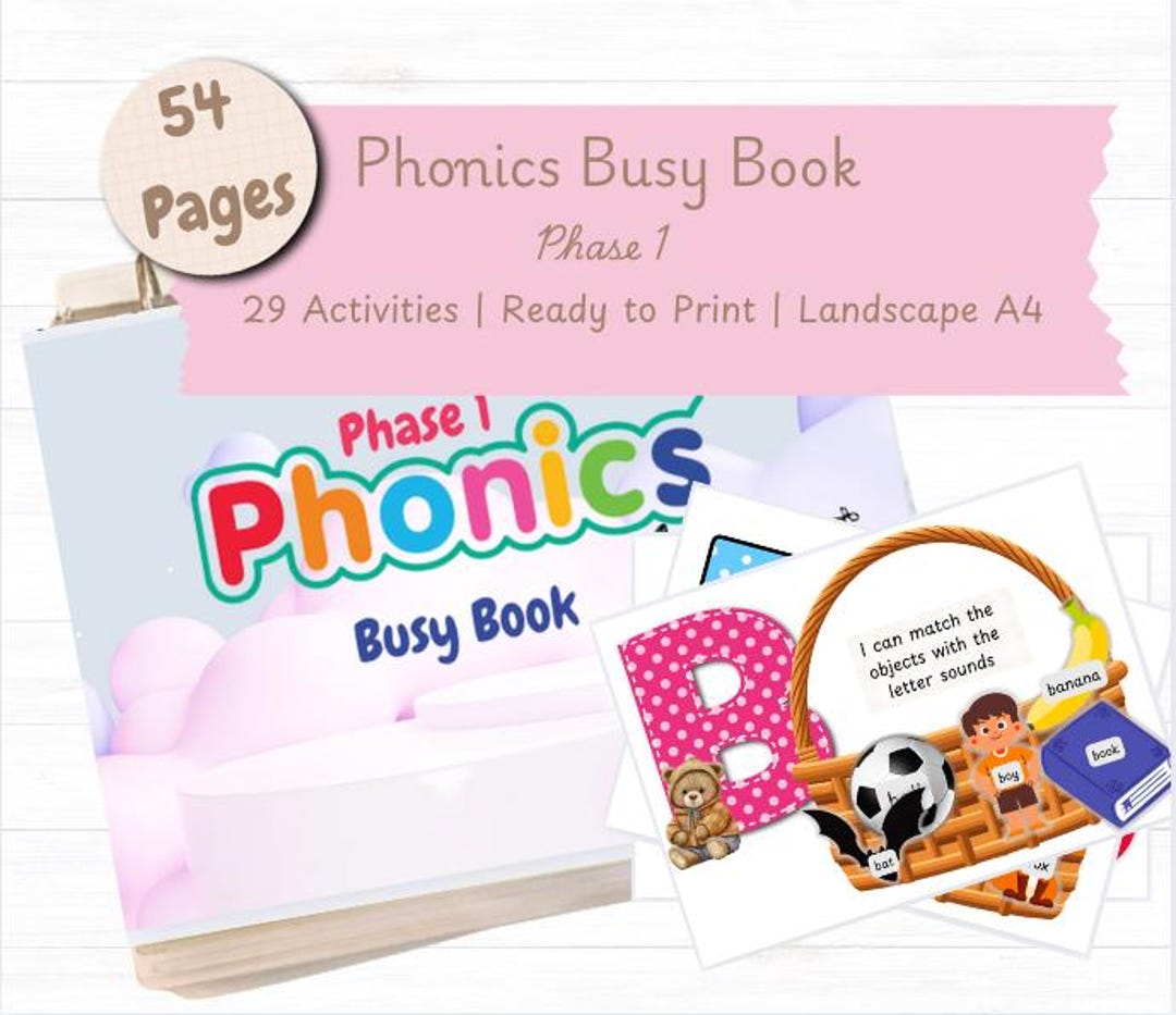Phonics Phase 1 Busy Book for Pre School Children's Learning Binder for ...