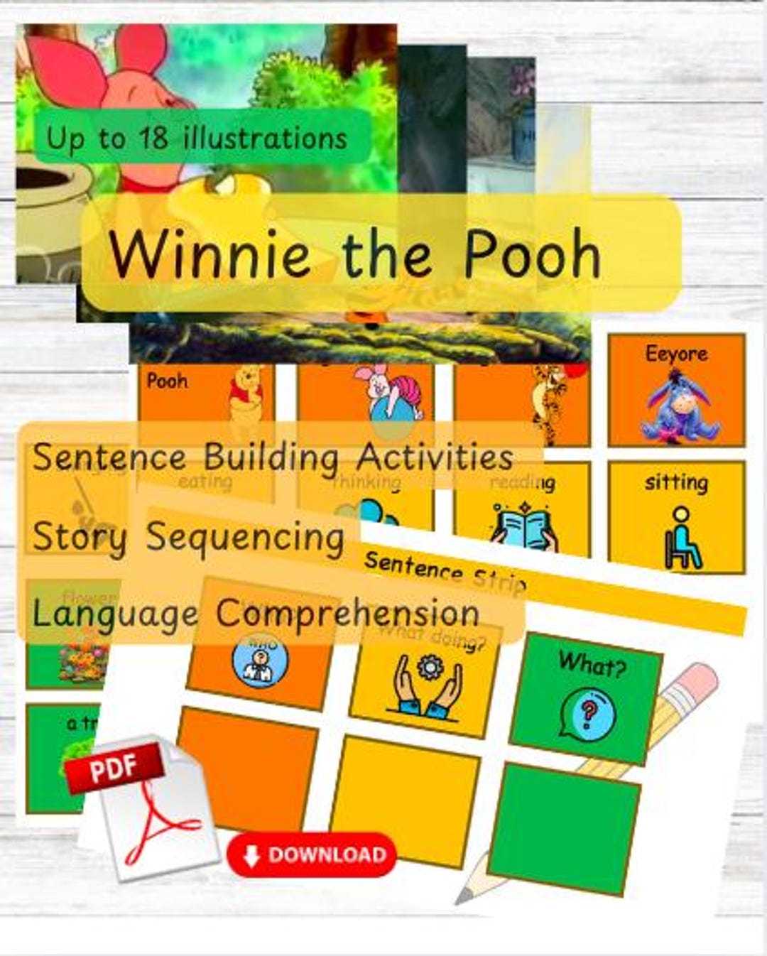 Winnie the Pooh, Preschool Sentence Building Printables for Kids ...