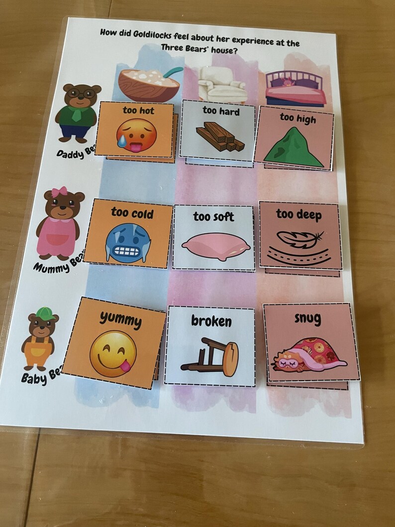 Goldilocks Story Retell Activity: Preschool Learning Printables (PDF ...