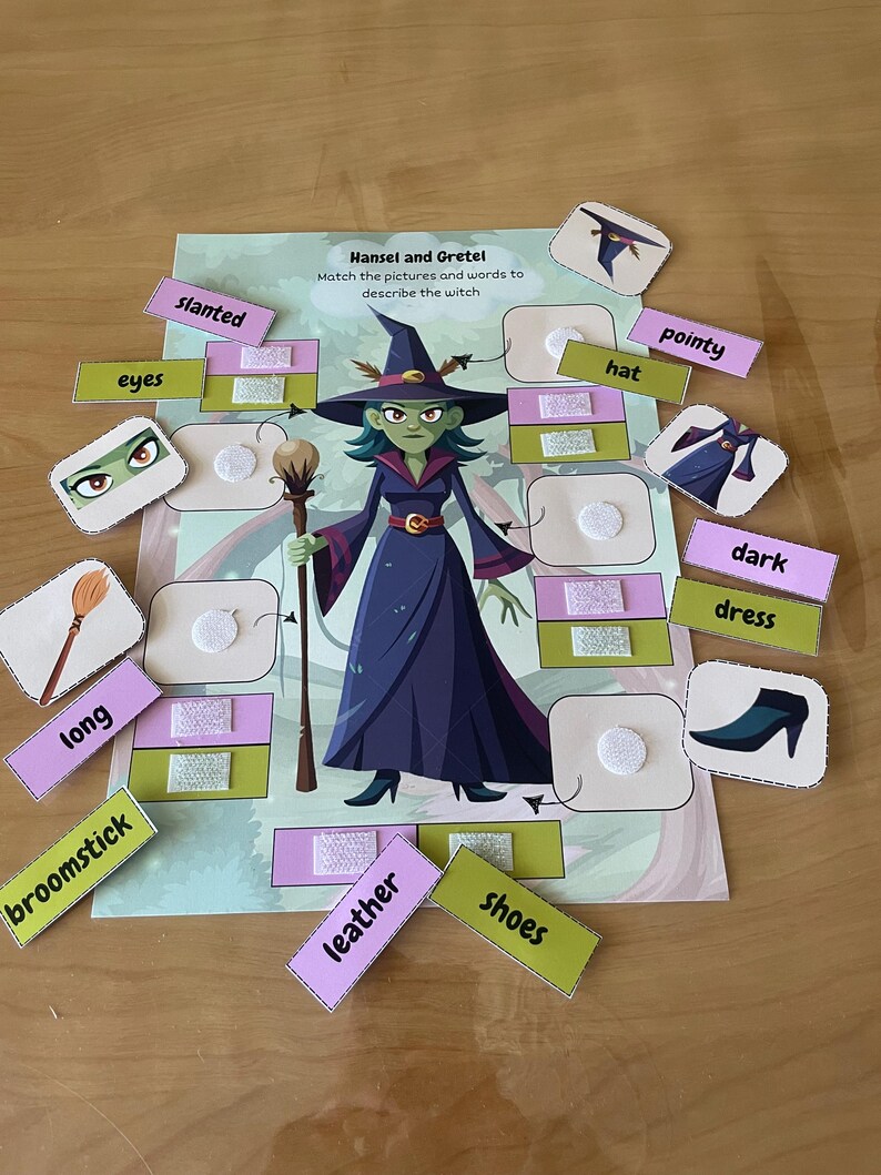Witch Matching Game | Hansel and Gretel Printable Activity for Toddler ...