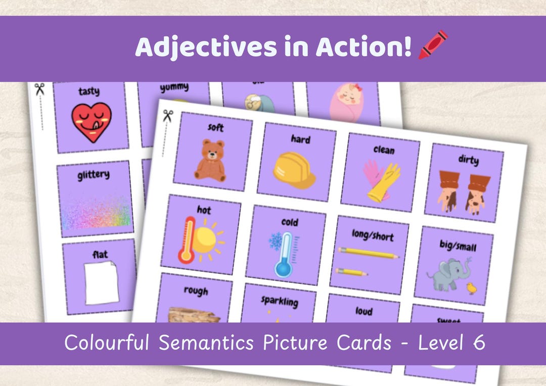 Tarjetas de adjetivos: Semántica colorida para el aprendizaje de ...