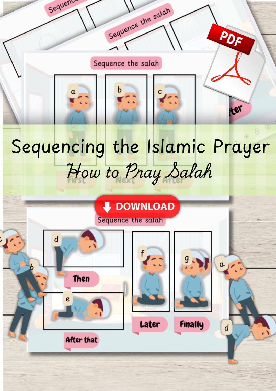 Preschool Islamic Printables for Kids Homeschool Sequencing Salah ...