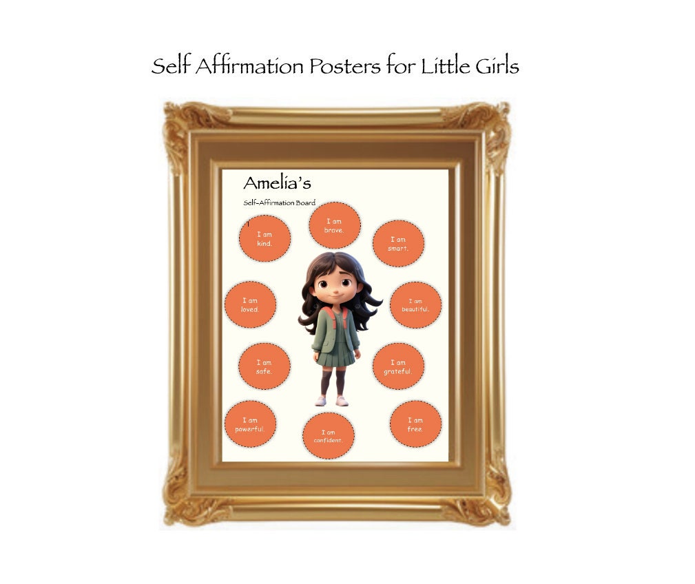 Editable Self Affirmation Poster for Girls: Positive Mental Health ...