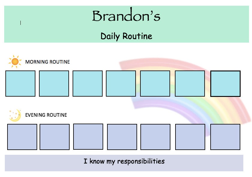 Personalised Morning Routine Chart for Autism for Bedtime Routine for ...