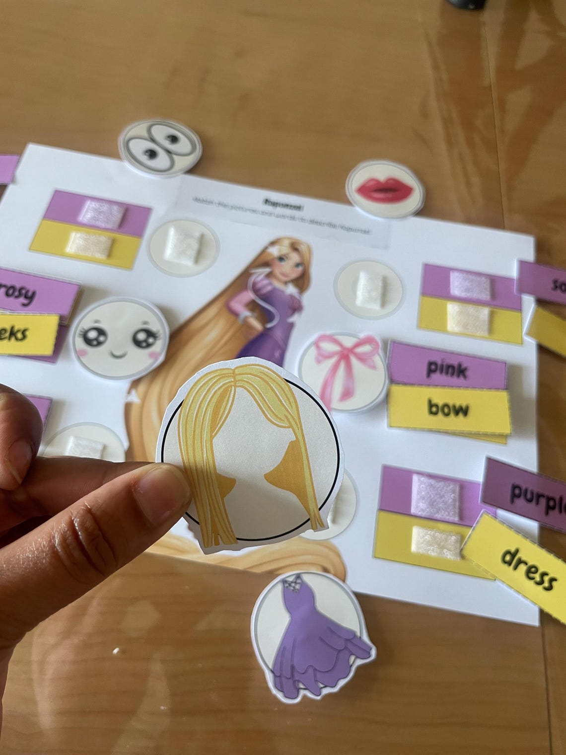 Rapunzel Character Description Matching Game: Preschool Vocabulary ...