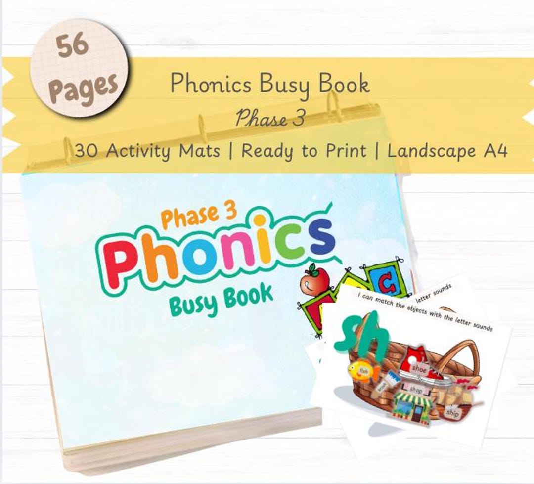 Phonics Phase 3 Busy Book for Pre School Children's Learning Binder for ...