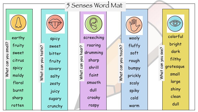 5 Senses Word Mat for Literacy Development for Primary School Literacy ...