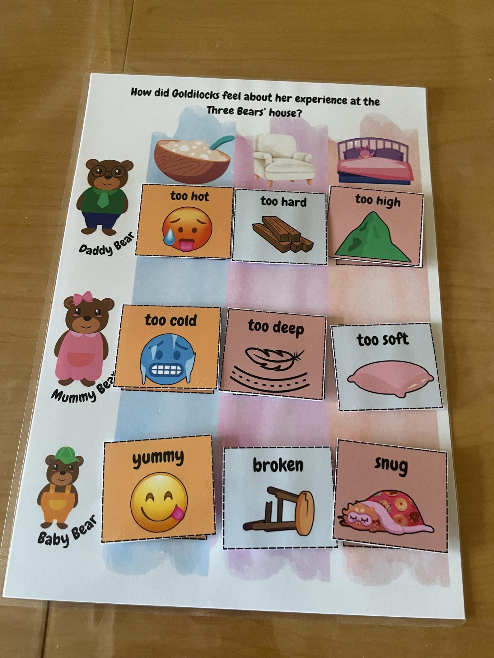 Goldilocks & the Three Bears Printable Activity | Preschool Learning ...