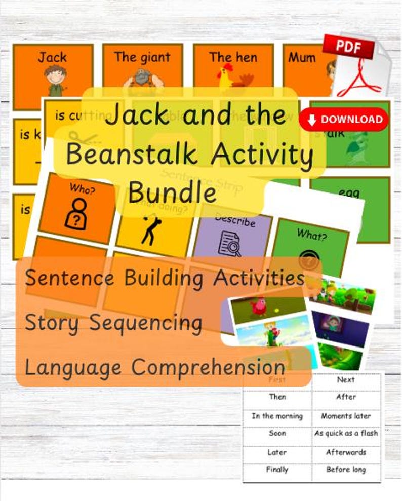 Jack and the Beanstalk Activity Bundle for Children's Story Sequencing ...