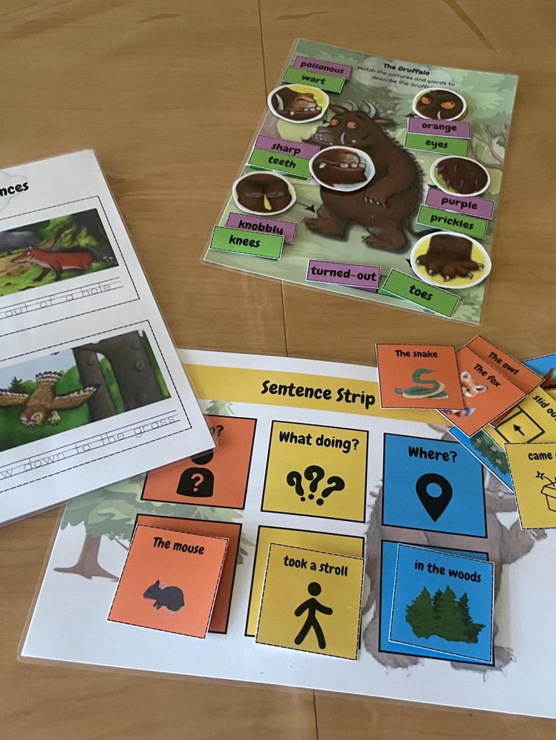The Gruffalo Preschool Activity Bundle, Sentence Building, Who What ...