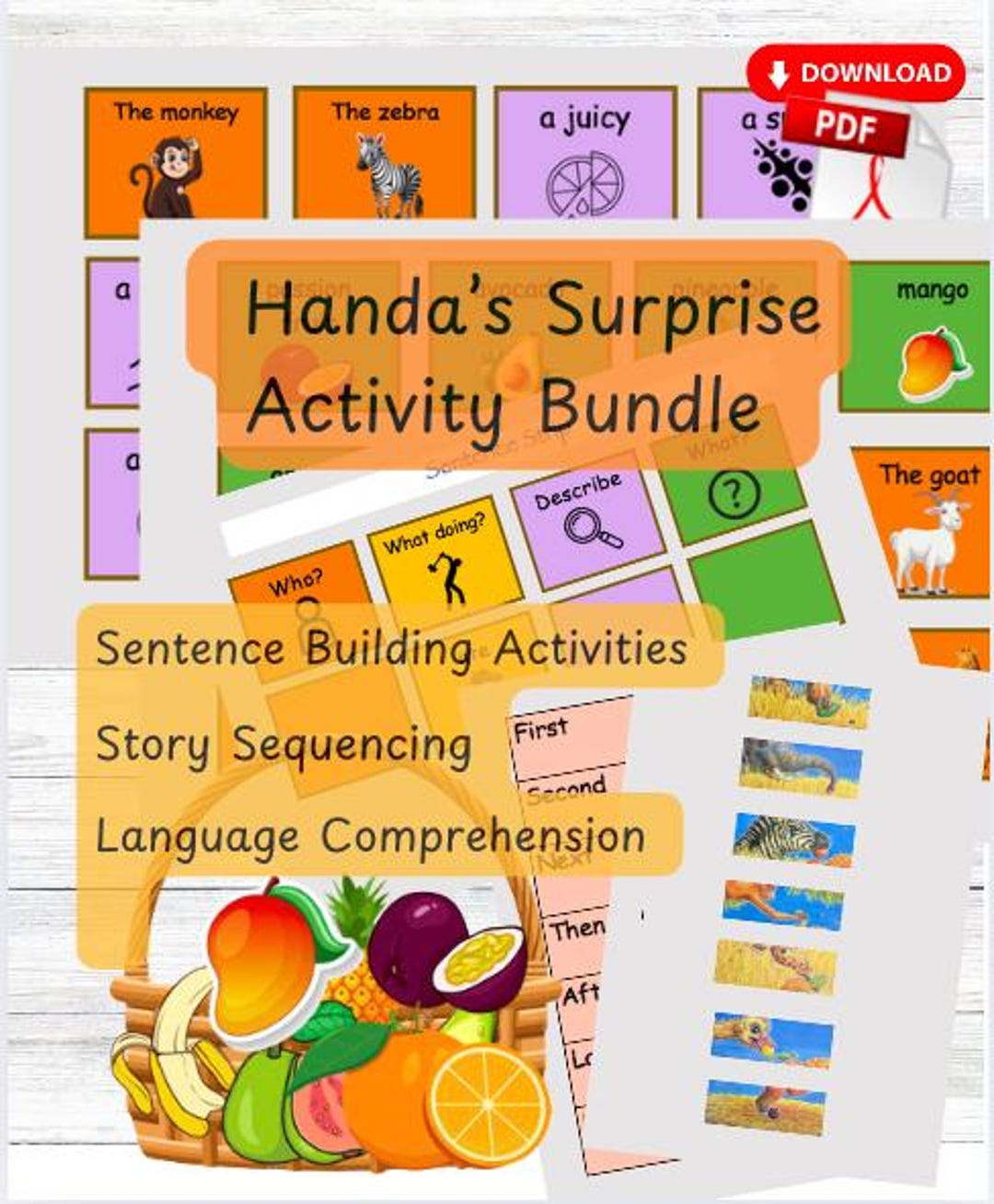 Handa's Surprise Activity Bundle for Kids Printable Activities for ...