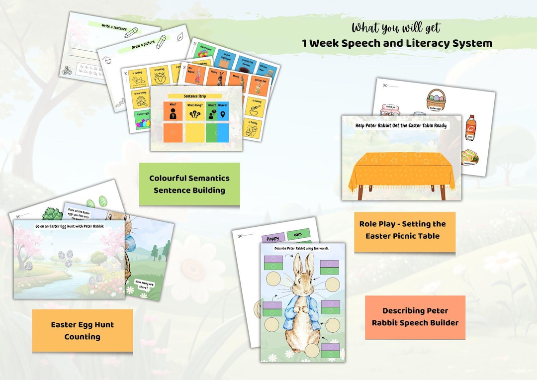 Peter Rabbit Easter Egg Hunt Speech & Literacy Bundle | Preschool ...