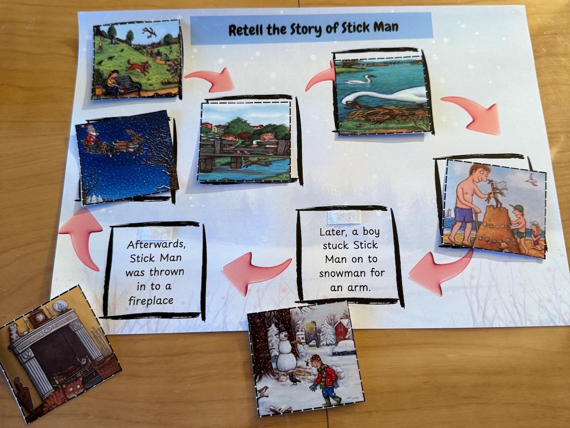 Stick Man Story Sequencing: Montessori Printable (PDF) - Etsy UK