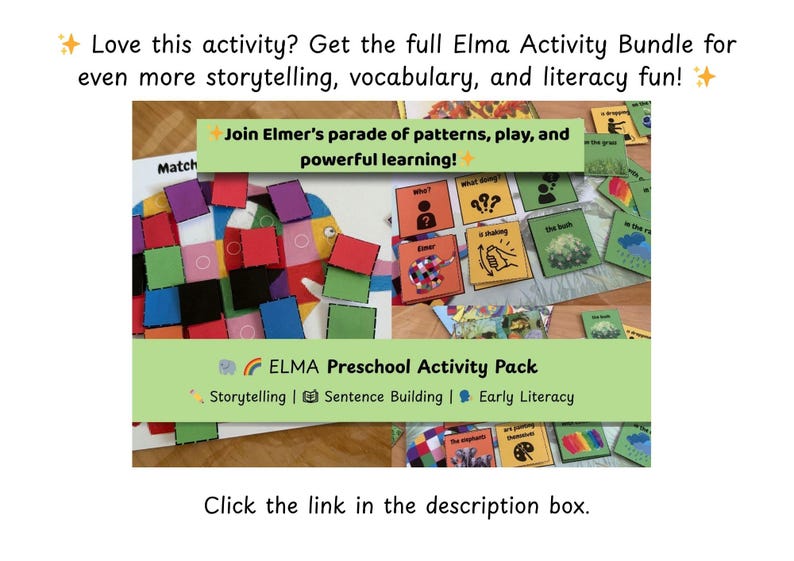Elmer Jungle Animal Matching Game Preschool Printable Activity for ...
