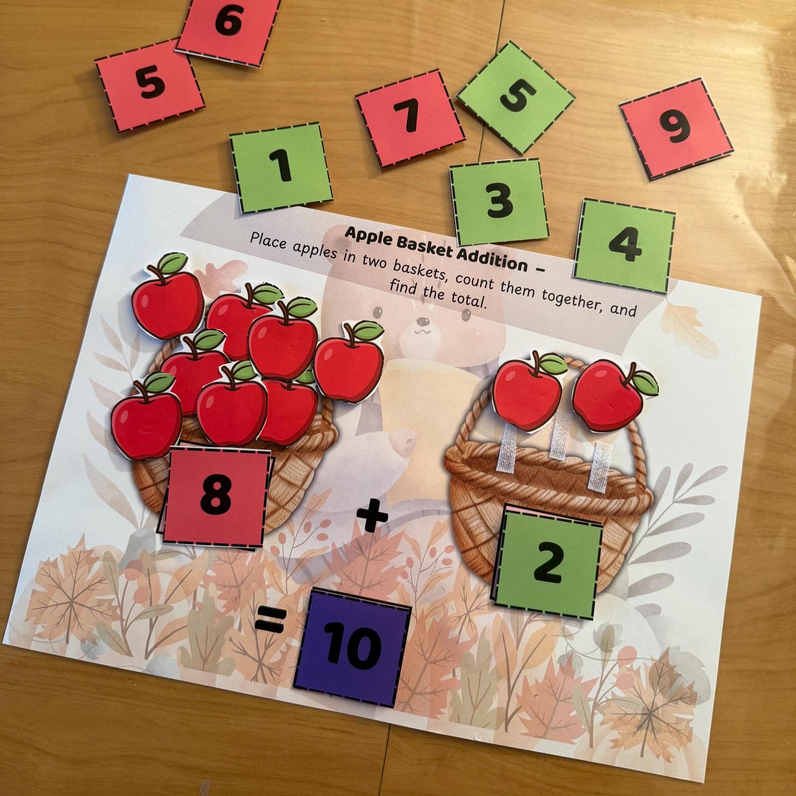 Apple Number Bonds Printable: Autumn Math Activity for Preschool ...