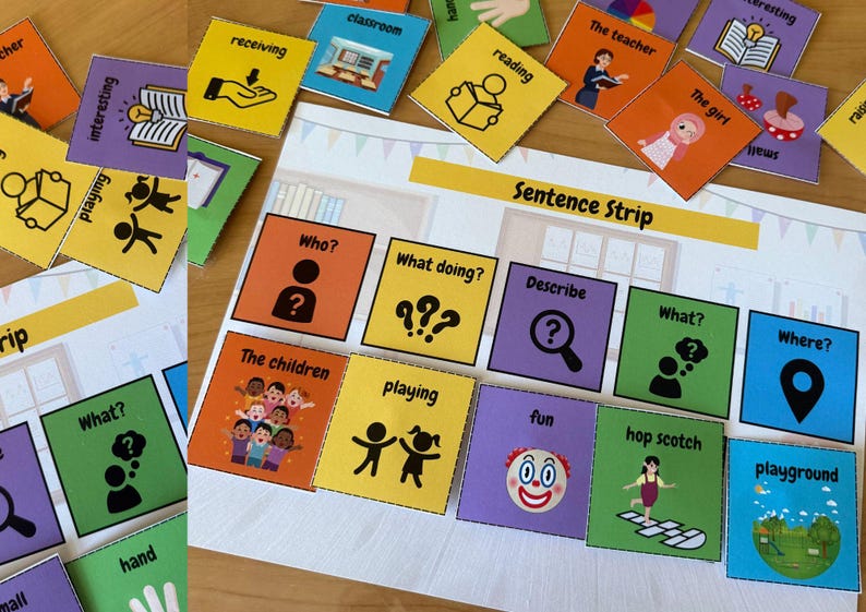 Back to School Themed Colourful Semantics, Sentence Building ...