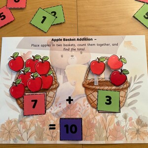 Apple Number Bonds Printable: Autumn Math Activity for Preschool ...