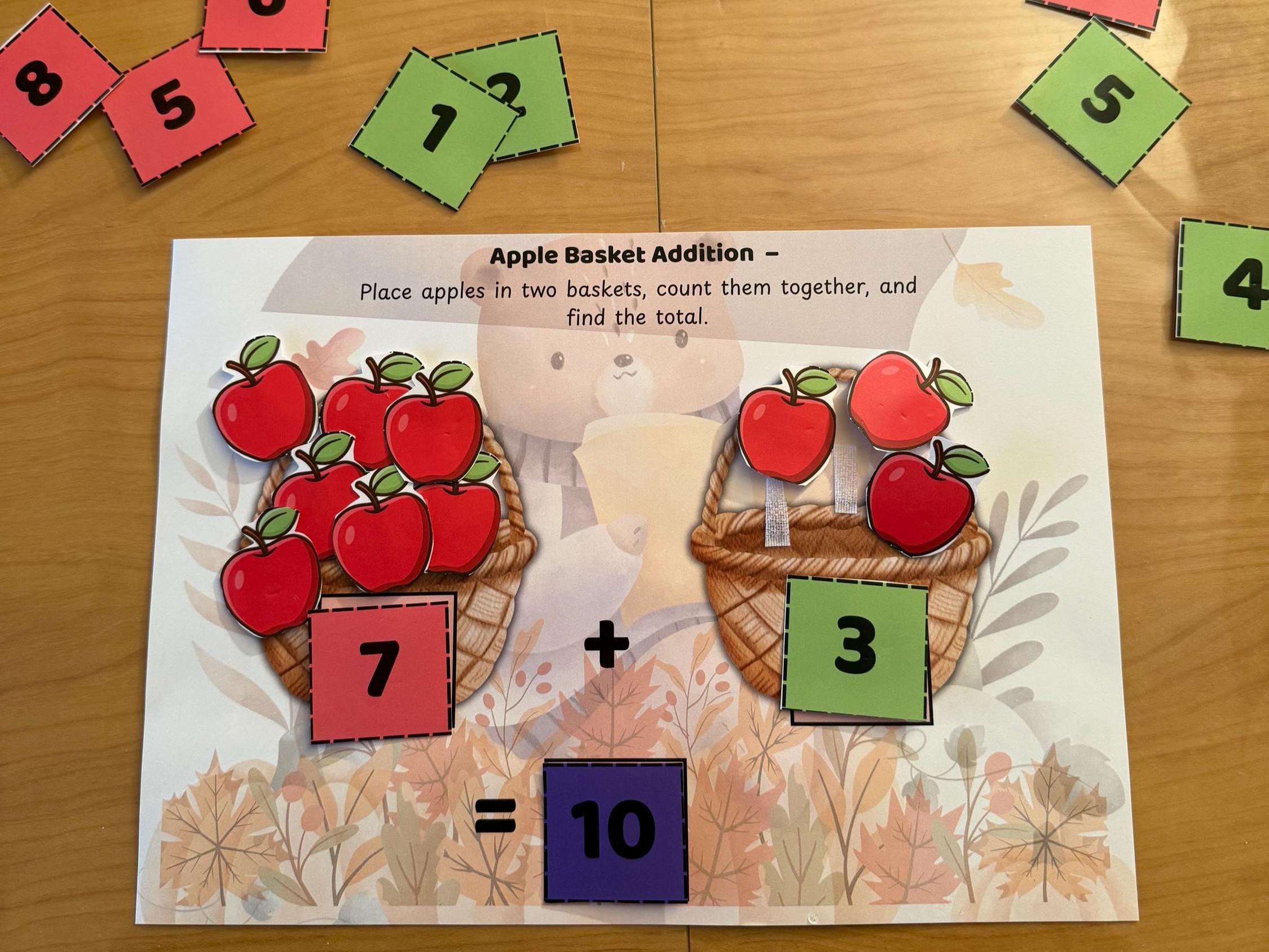 Apple Number Bonds Printable: Autumn Math Activity for Preschool ...