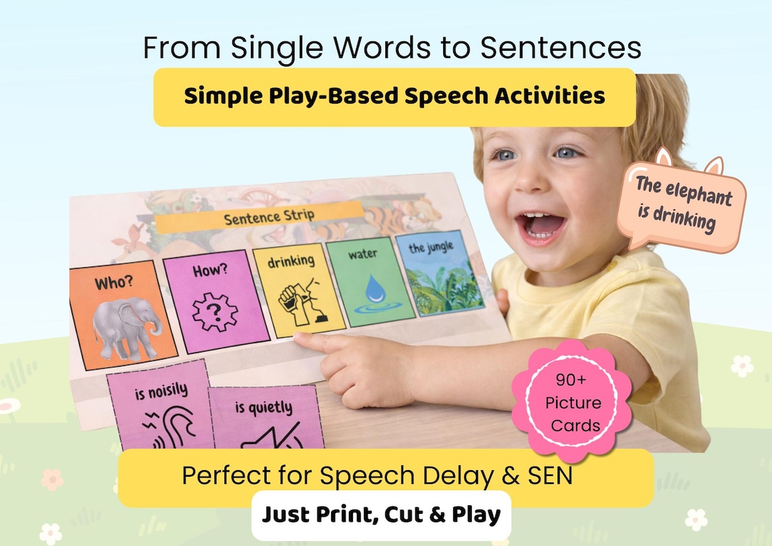 Animal Sentence Building Activity | Help Your Toddler Talk in Sentences ...