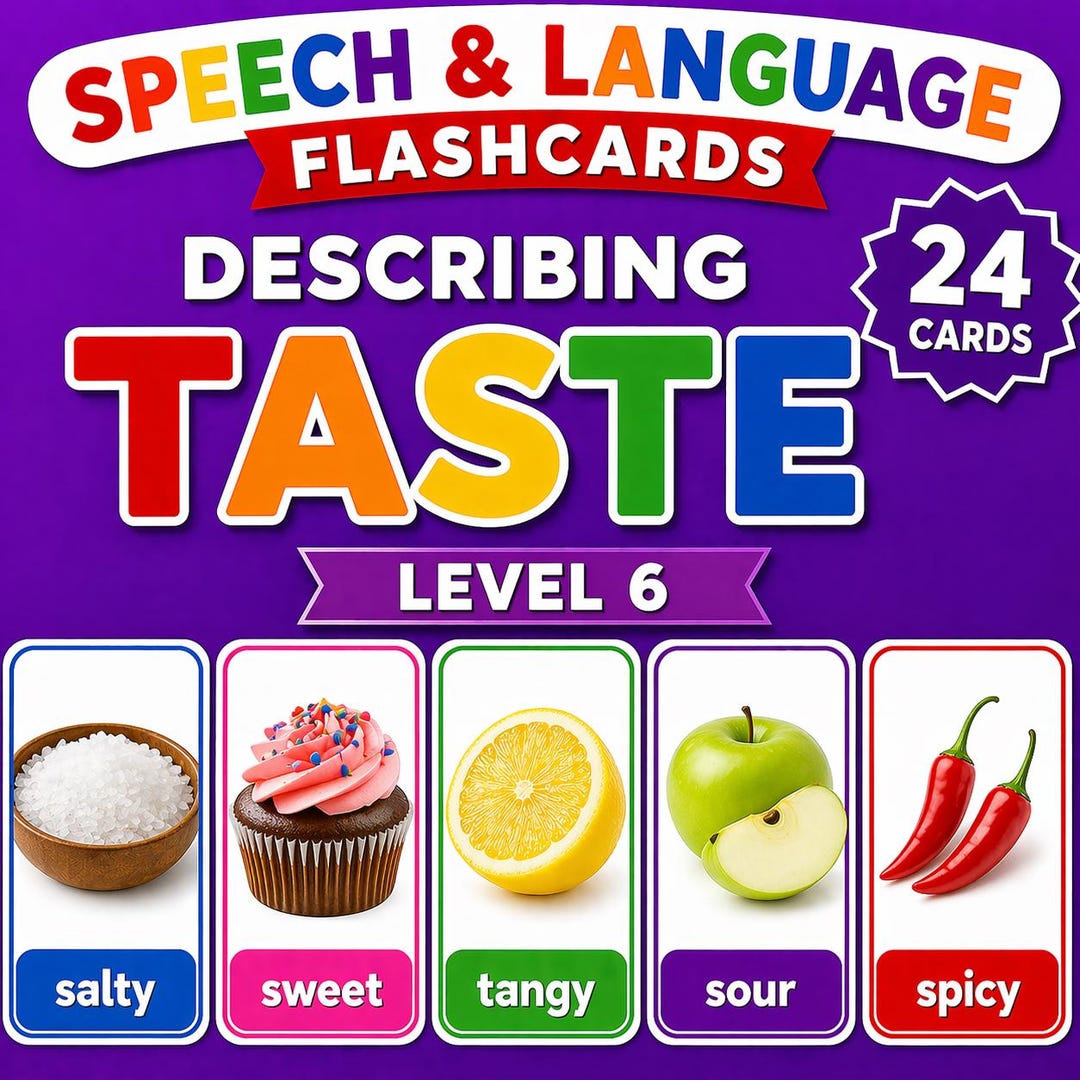 Taste Adjectives Flash Cards | Colourful Semantics Speech Therapy ...