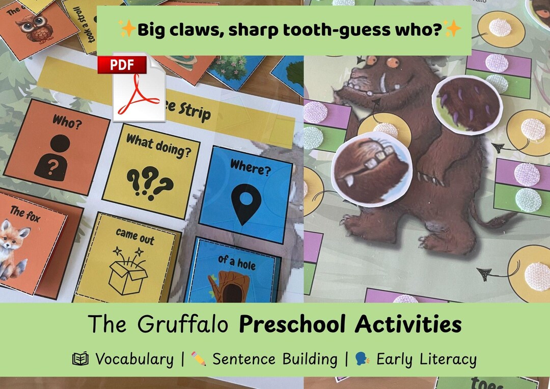 Gruffalo Story Sentence Building: Speech Therapy Activities (PDF ...